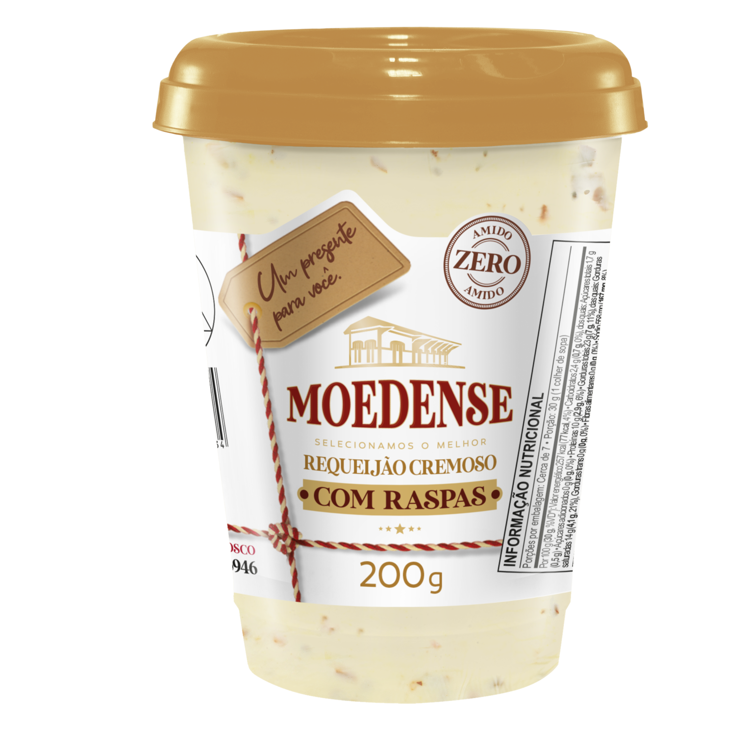Requeijão Cremoso com Raspas 200g - Moedense - Moedense